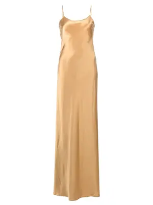 Voz Sleeveless Silk Maxi Slip Dress - Gold