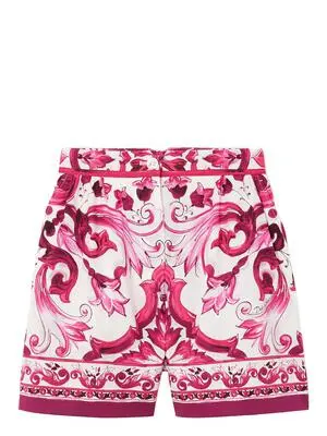 Dolce & Gabbana Dolce & Gabbana Maiolica Printed Cotton-poplin Shorts Pink