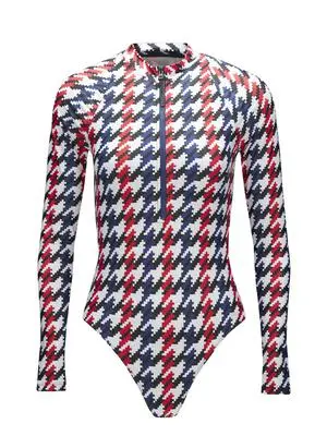 Perfect Moment Pm Half-zip Spring Suit - Houndstooth