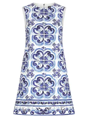 Dolce & Gabbana Majolica-print Brocade Mini Dress - Multicolor
