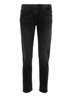 Ag Ex-boyfriend Mid-rise Slim Jeans - Black
