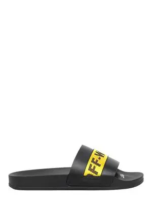 Off-White Industrial Logo Slides - Black