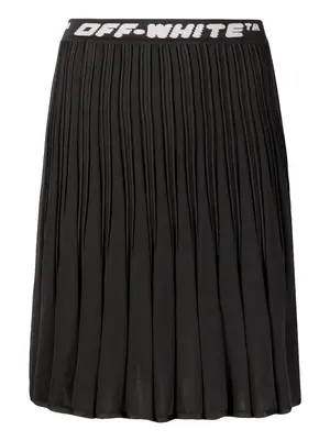 Off-White Logo Band Pleated Mini Skirt - Black