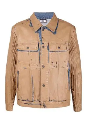 DIESEL® Panelled Denim Jacket - Neutrals