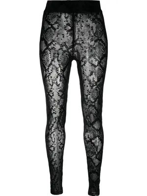 Philipp Plein Logo-embroidered High-waisted Leggings - Black