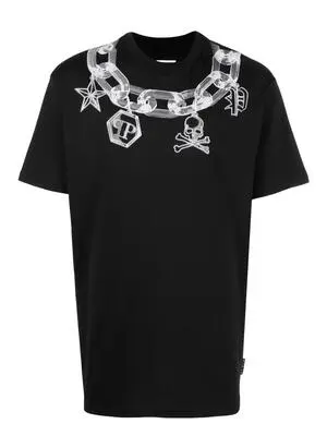 Philipp Plein Necklace Print T-shirt - Black