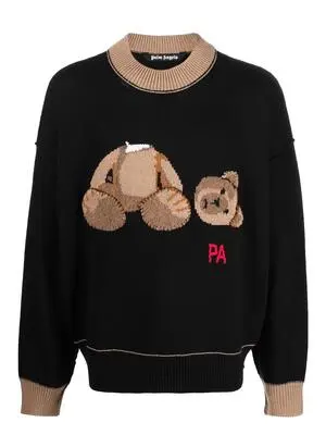 Palm Angels Bear Intarsia Jumper - Black