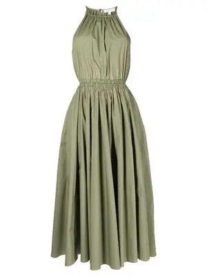 Michael Kors Gathered Halterneck Midi-dress - Green