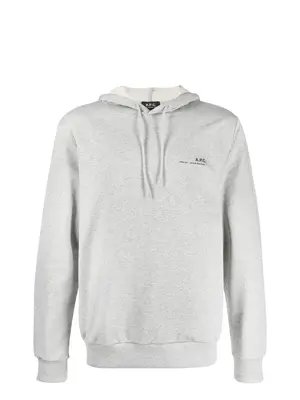 A.p.c. A.P.C. Logo Drawstring Hoodie Grey