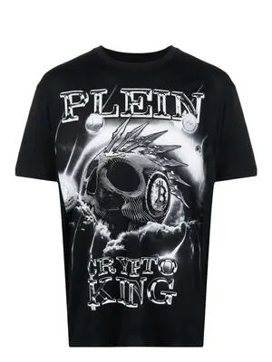Philipp Plein Crypto King' Cotton T-shirt - Black