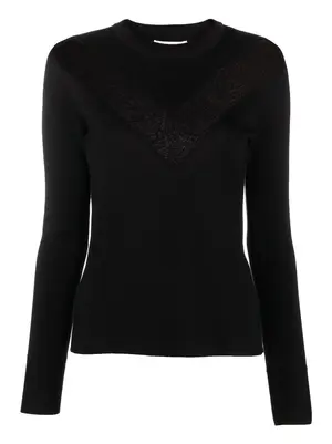 Alexander McQueen Sheer Panel Jumper - Black