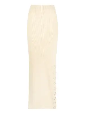 JIL SANDER Rib-knit Maxi Skirt - Neutrals