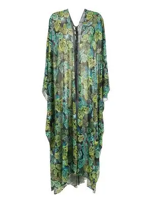 AMIR SLAMA Tropical Print Kaftan - Green