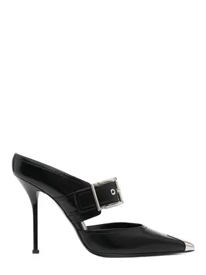 Alexander McQueen 120mm Leather Mules - Black