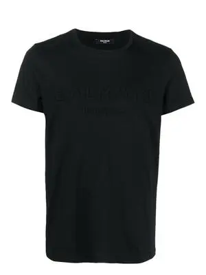 Balmain Logo-embossed Cotton T-shirt - Black