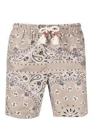 MC2 SAINT BARTH Paisley-print Swim Shorts - Neutrals