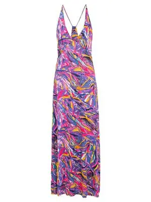 AMIR SLAMA Printed Halter-Neck Maxi Dress