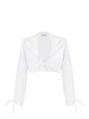 AMIR SLAMA Tie-front Cropped Shirt - White