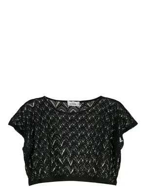 AMIR SLAMA Cropped Knitted Top - Black