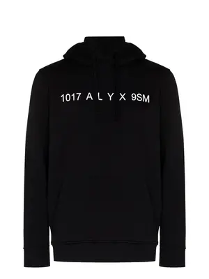1017 Alyx 9sm Logo-print Drawstring Hoodie - Black
