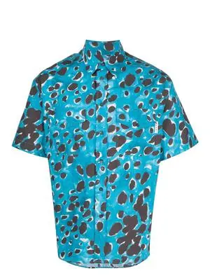 Marni Spot-print Short-sleeve Shirt - Blue