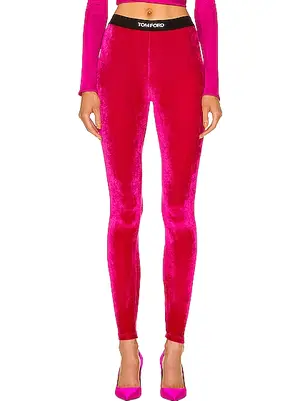 TOM FORD Tom Ford Velvet Signature Legging In Black Raspberry