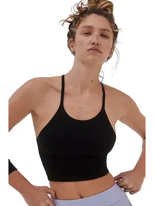 Free People Happiness Runs Crop Tank - Black