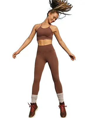Free People Happiness Runs Crop Tank Chocolat