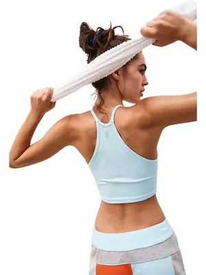 Free People Happiness Runs Crop Tank Refresh Blue