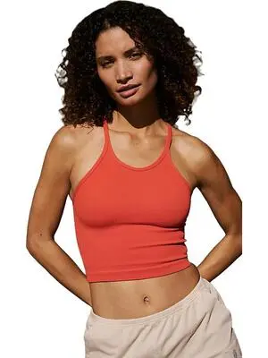 Free People FP Movement Happiness Runs Long Crop Tank Top Flame