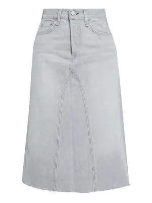 Rag & Bone Faded Denim Midi Skirt - Light Gray