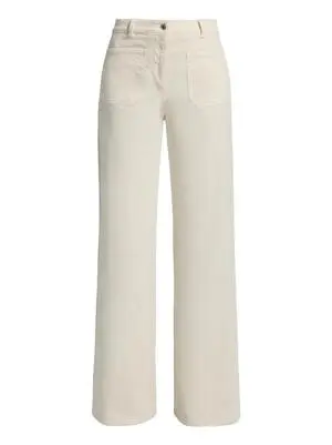 NILI LOTAN Florence Flared Cotton-blend Corduroy Pants - Stone