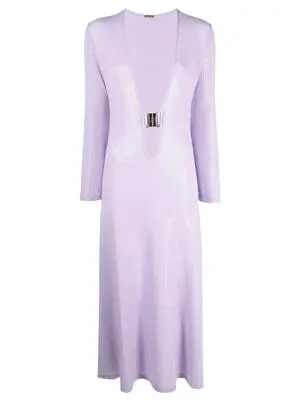 Dodo Bar Or Sequin-embellished Plunge Dress - Purple