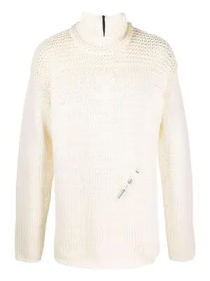 Off-White Nail Detail High-neck Jumper - Neutrals