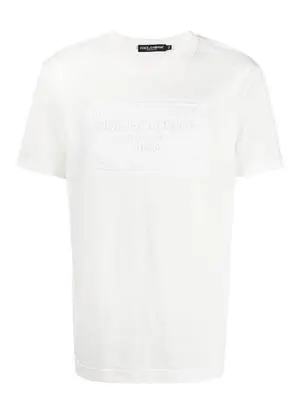 Dolce & Gabbana Logo-embossed Cotton T-shirt - White