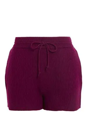 Helmut Lang Merino Wool Knit Shorts - Grape
