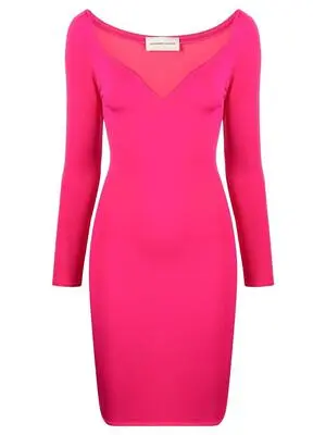Alexandre Vauthier Plunging V-neck Midi Dress - Pink