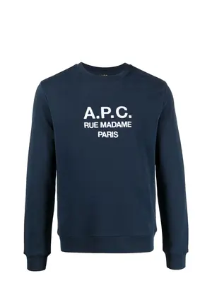A.p.c. Logo-embroidered Sweatshirt - Blue