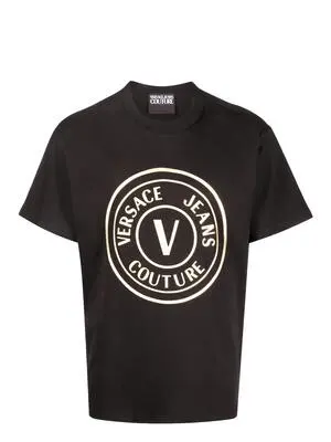 Versace Logo-print Crew Neck T-shirt - Black