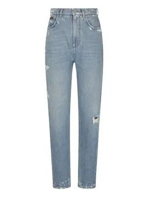 Dolce & Gabbana Ripped Detail Jeans - Blue