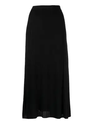FERRAGAMO Ribbed-knit A-line Skirt - Black