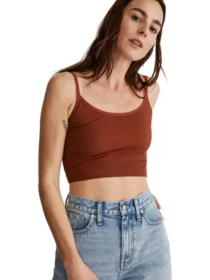 Madewell Seamless Crop Cami Dusty Redwood