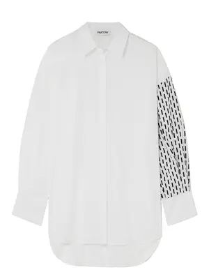 Partow Hugo Printed Cotton-poplin Shirt - White