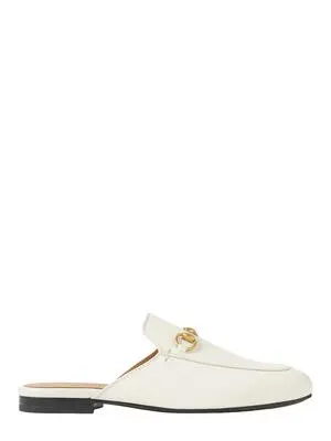 Gucci Princetown Leather Slippers - White