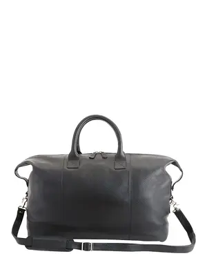 ROYCE NEW YORK ROYCE New York Monogrammed Leather Duffle Bag Black