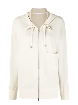 Malo Zip-up Cotton Sweatshirt - Neutrals