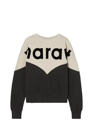 MARANT ETOILE Houston Flocked Cotton-blend Sweatshirt - Black