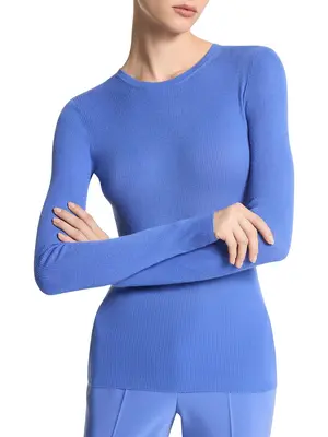Michael Kors Michael Kors Collection Hutton Ribbed Cashmere Pullover Azure