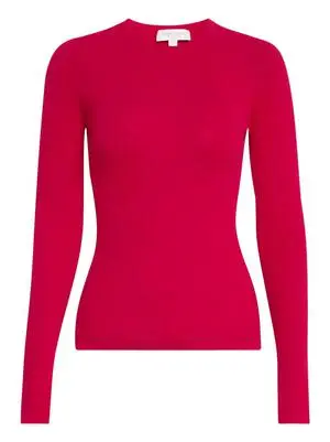 Michael Kors Michael Kors Collection Hutton Ribbed Cashmere Pullover Raspberry