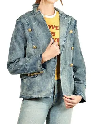 NIKKI LUND NIKKI LUND Double-Breasted Denim Blazer